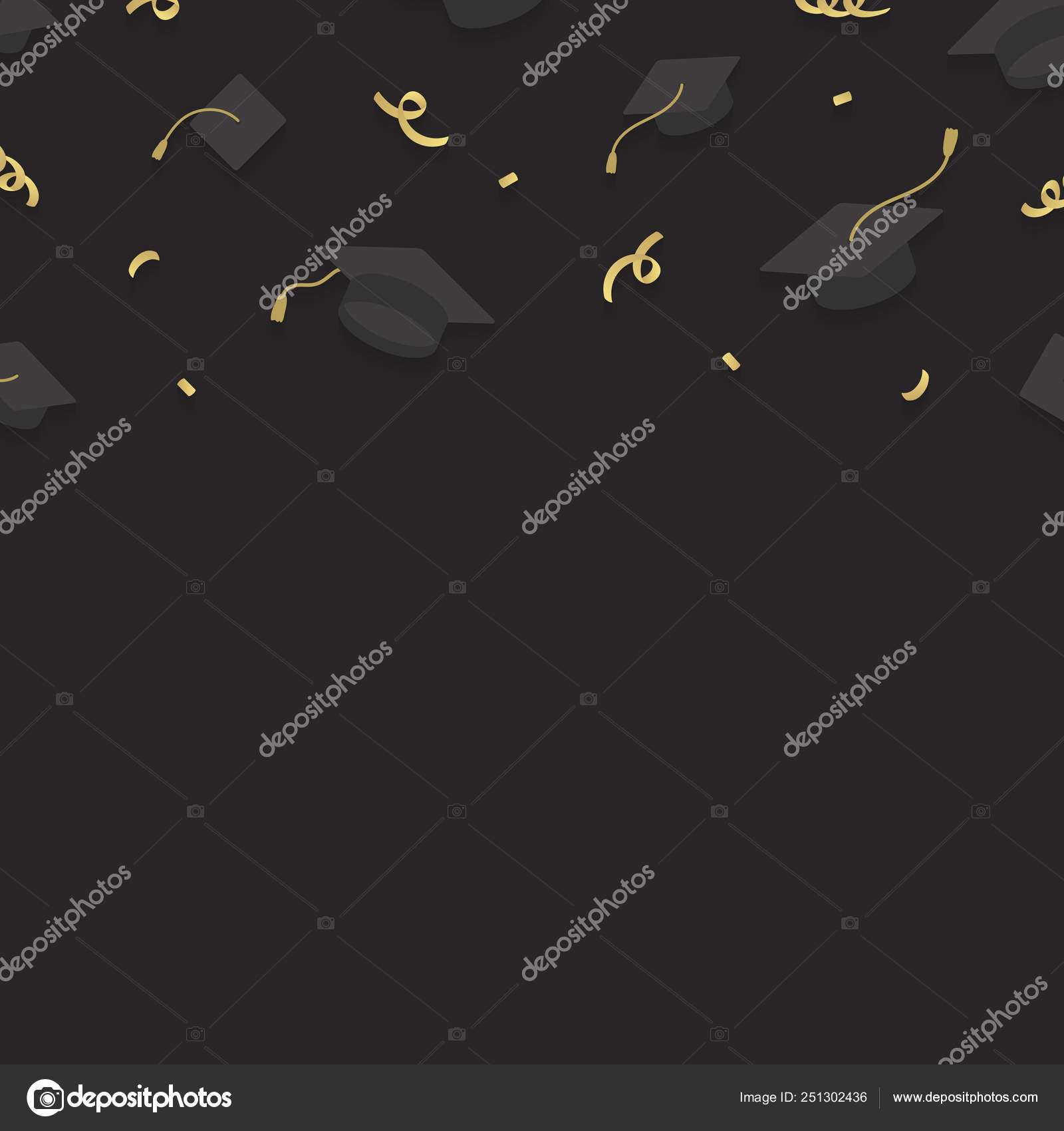 Graduation Background Mortar Boards Vector Stock Vector by ©Rawpixel 251302436