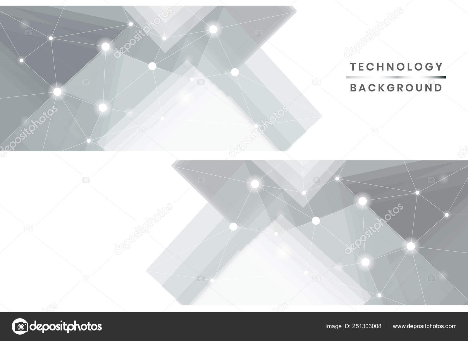 Gray White Technology Banners Vector Collection Stock Vector Image by ...