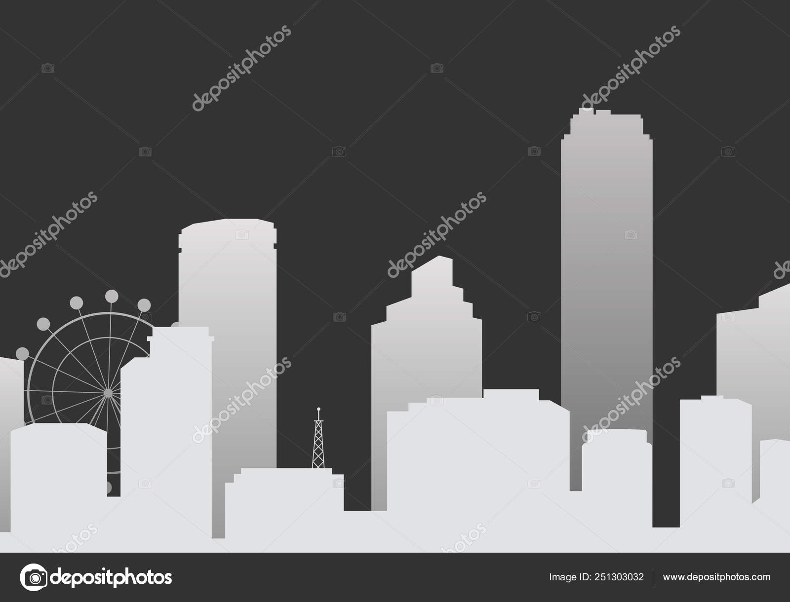 Gray Silhouette Cityscape Background Vector Stock Vector by ©Rawpixel ...
