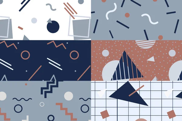 Memphis Patterned Backgrounds Vector Set Stock Vector Image by ©Rawpixel #253486308