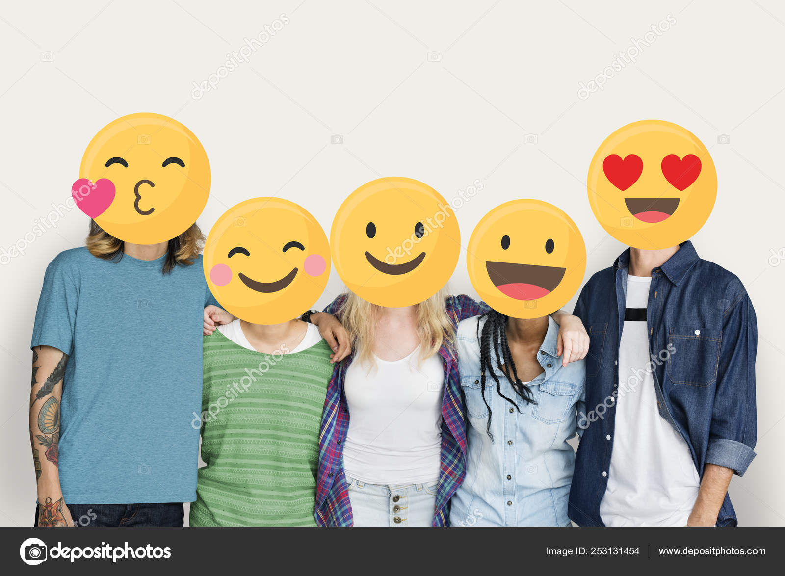 Diverse Friends Positive Emoticons Stock Illustration by ©Rawpixel ...