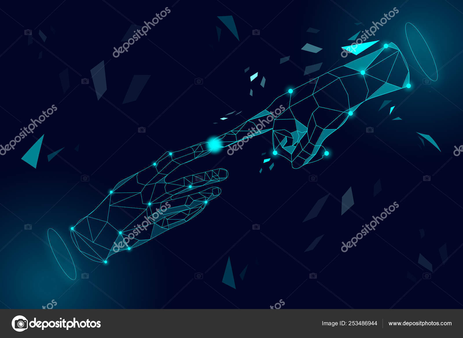 Toque Del Futuro Vector Manos Vector de stock #253486944 de ©Rawpixel