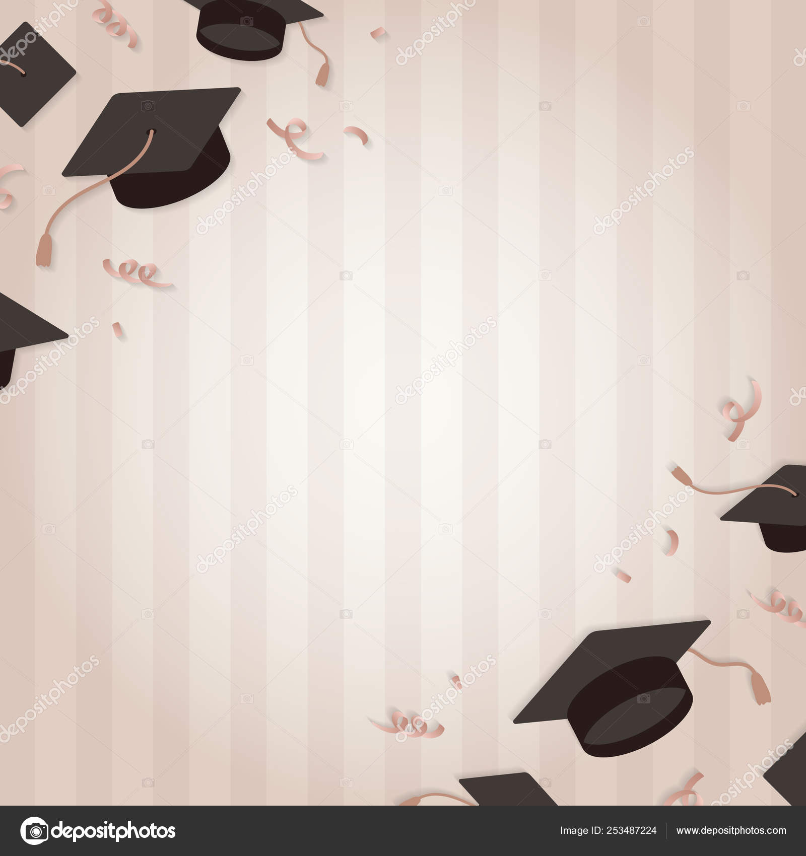 Graduation Background Mortar Boards Vector Stock Vector by ©Rawpixel 253487224