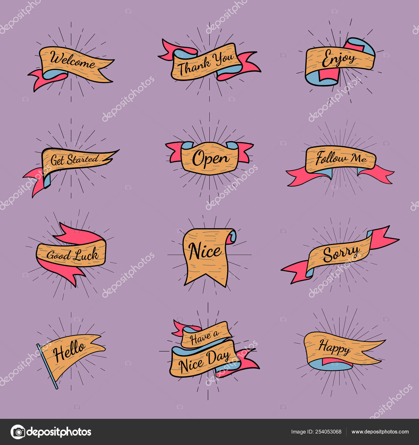 Banners Texts Vector Set Stock Vector Image by ©Rawpixel #254053068