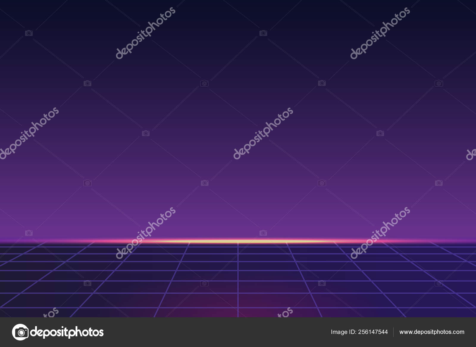 Retro Neon Landscape Background Vector Stock Vector by ©Rawpixel 256147544