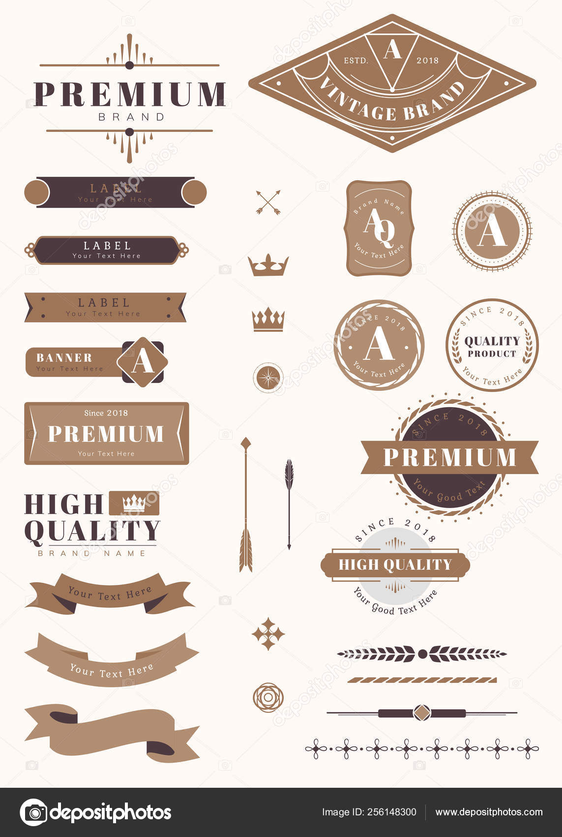 Vintage Premium Design Element Set Vectors Stock Vector by ©Rawpixel ...