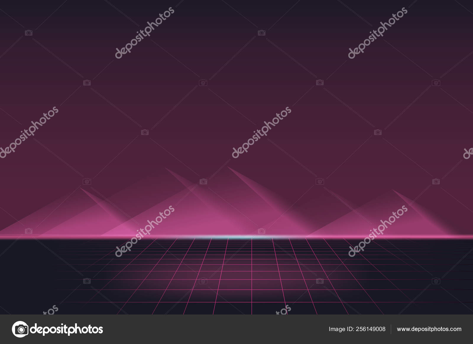 Retro Neon Landscape Background Vector Stock Vector Image by ©Rawpixel ...