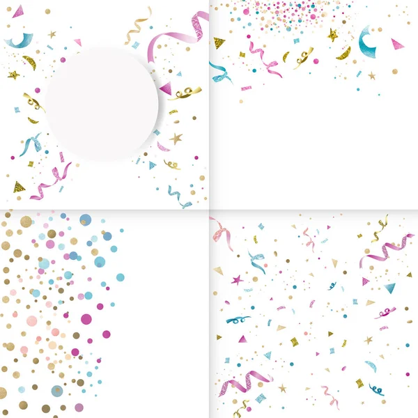 Confetti Blank White Background Vector Set Stock Vector Image by ...