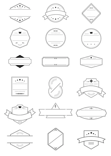 White Badges Blue Background Vector Collection Stock Vector by ...