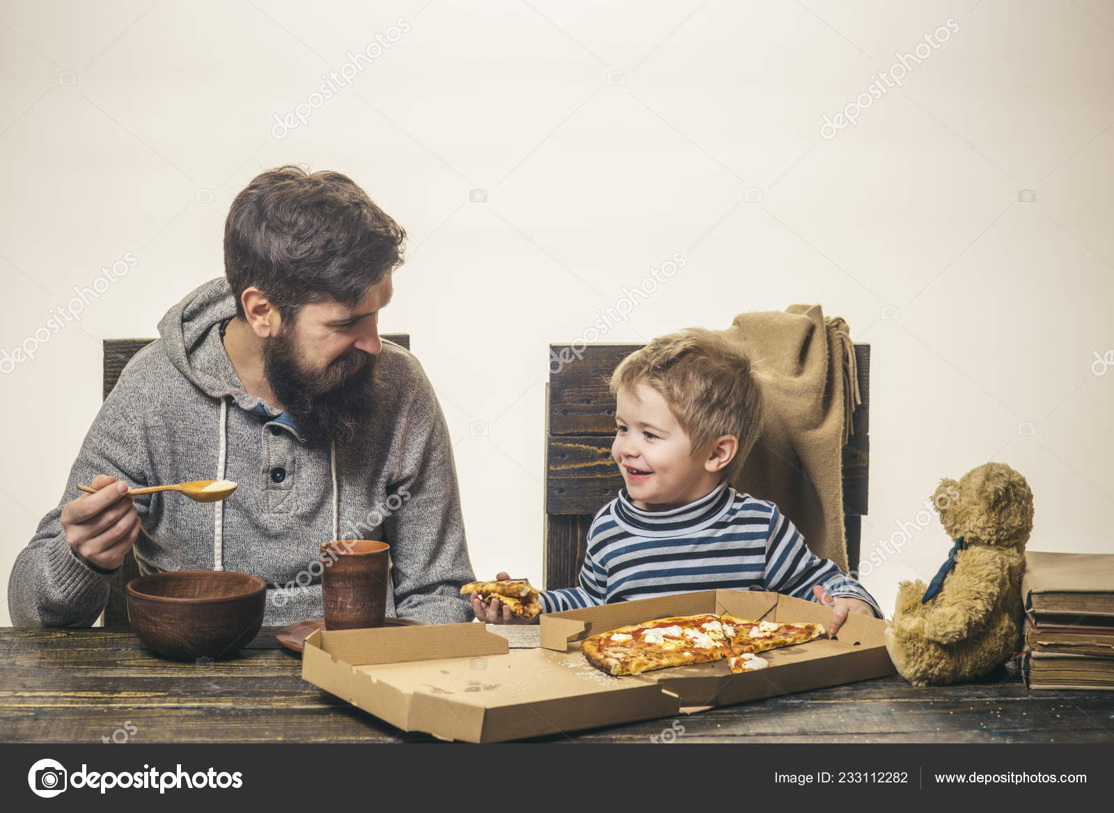 Dad Son Makeing For Lunch