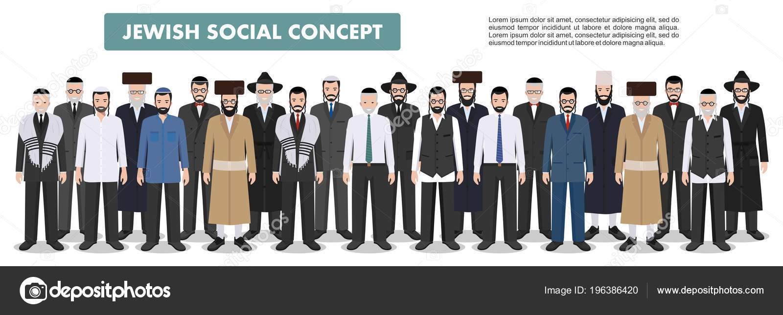 Family and social concept. Group adults old jewish men standing ...