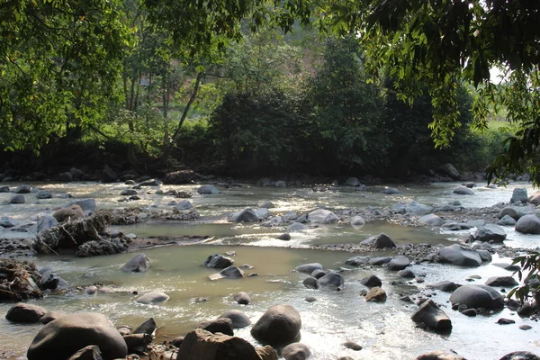 Large stones in the river in West Java in Indonesia - Stock Image - Everypixel