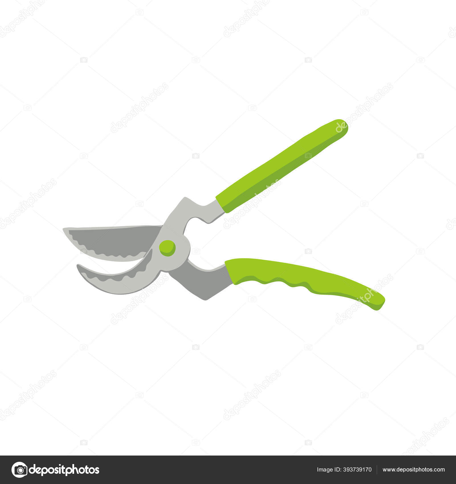 Colorful Vector Illustration Detailed Hand Sharpened Garden Pruners ...