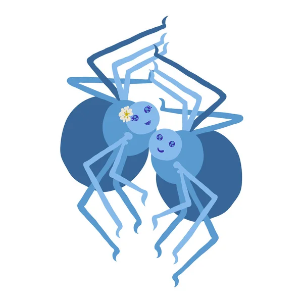 Colorful Vector Illustration Cute Funny Cartoon Fat Blue Spider Teethed ...