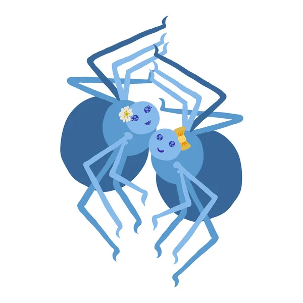 Colorful Vector Illustration Cute Funny Cartoon Fat Blue Spider Teethed ...