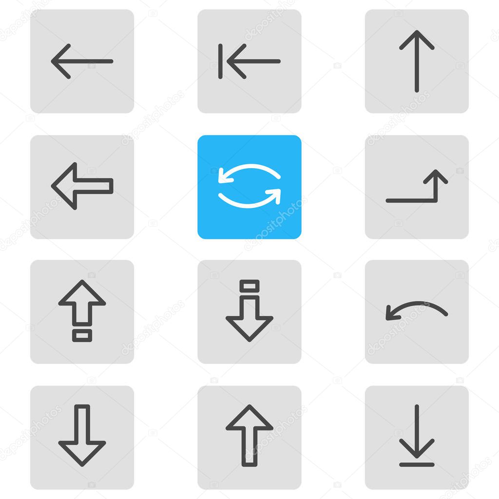 Ilustración vectorial de 12 iconos de signos estilo de línea. Conjunto ... Ilustración vectorial de 12 iconos de signos estilo de línea. Conjunto ...