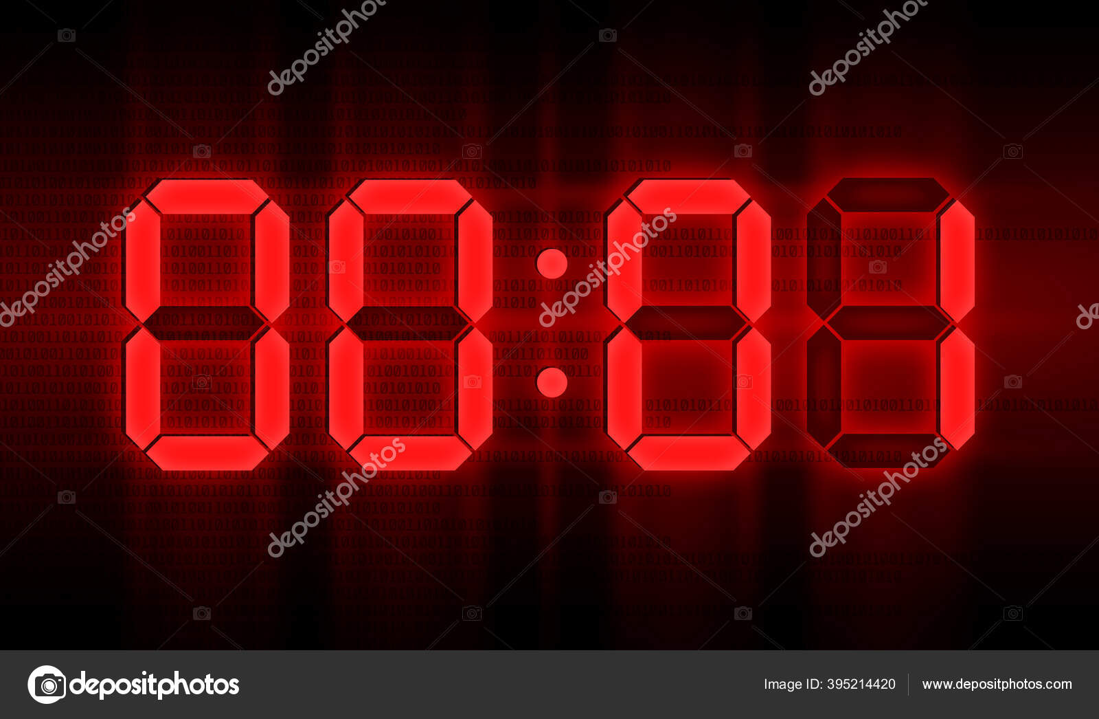 Red Glowing Digital Clocks Dark Show Time — Stock Photo © iama_sing ...