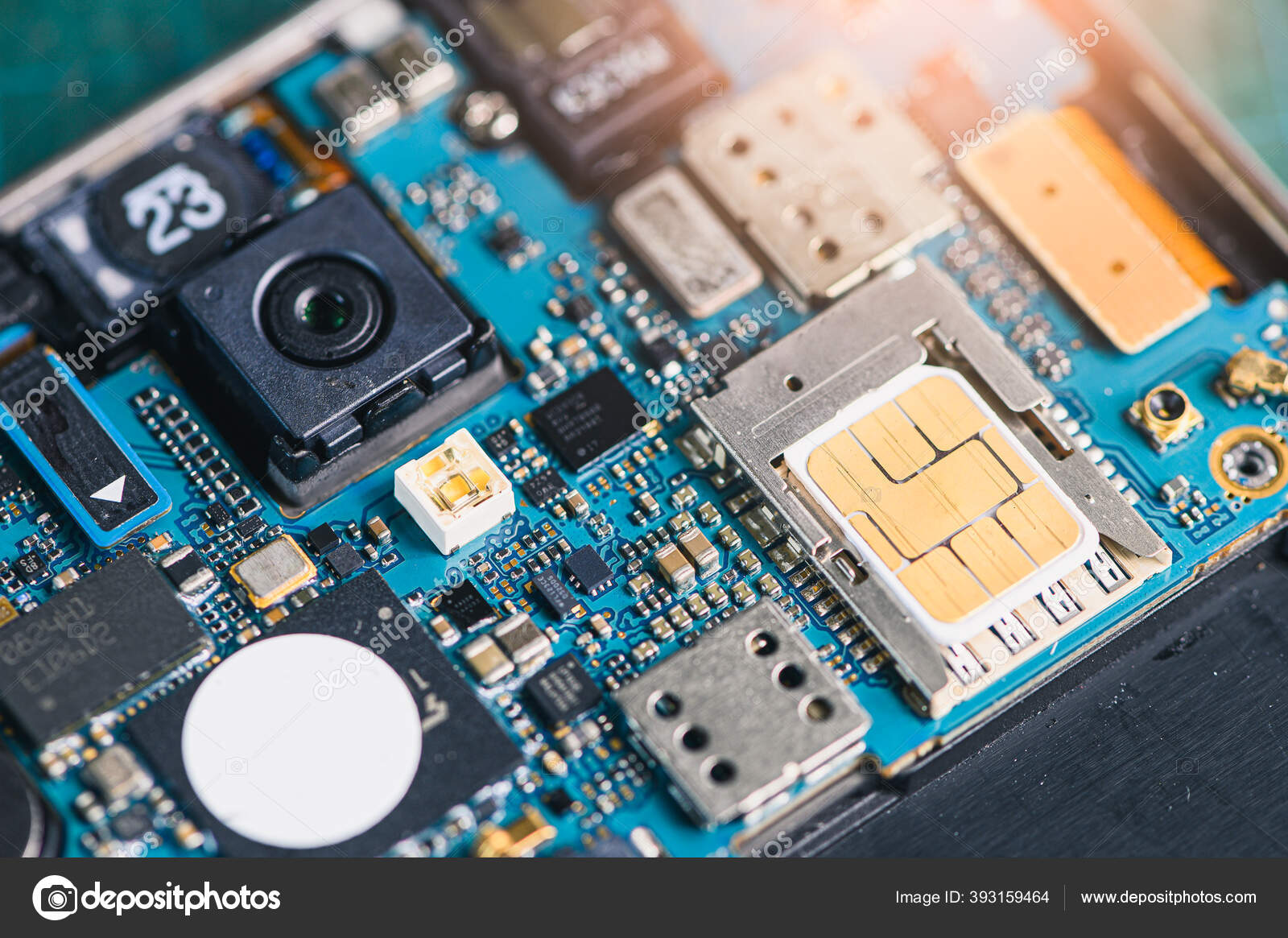 Smartphone's Motherboard Tools Lay Back Table Concept Computer Hardware ...