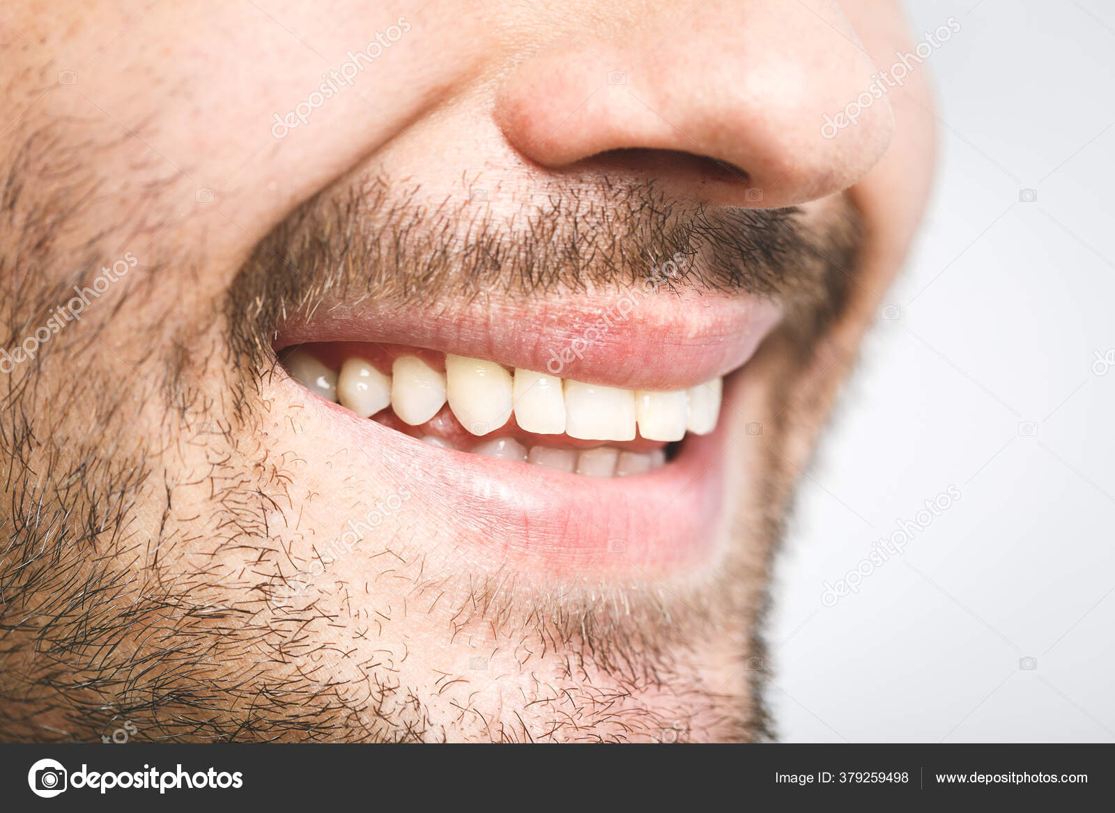 Detailed Image Young Man Smiling Perfect White Teeth Healthy Concept ...