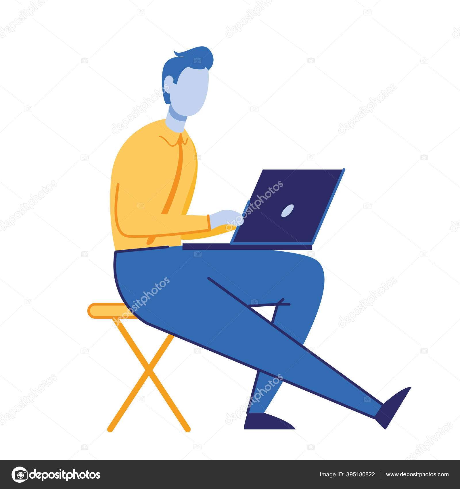 Laptop Side View Vector