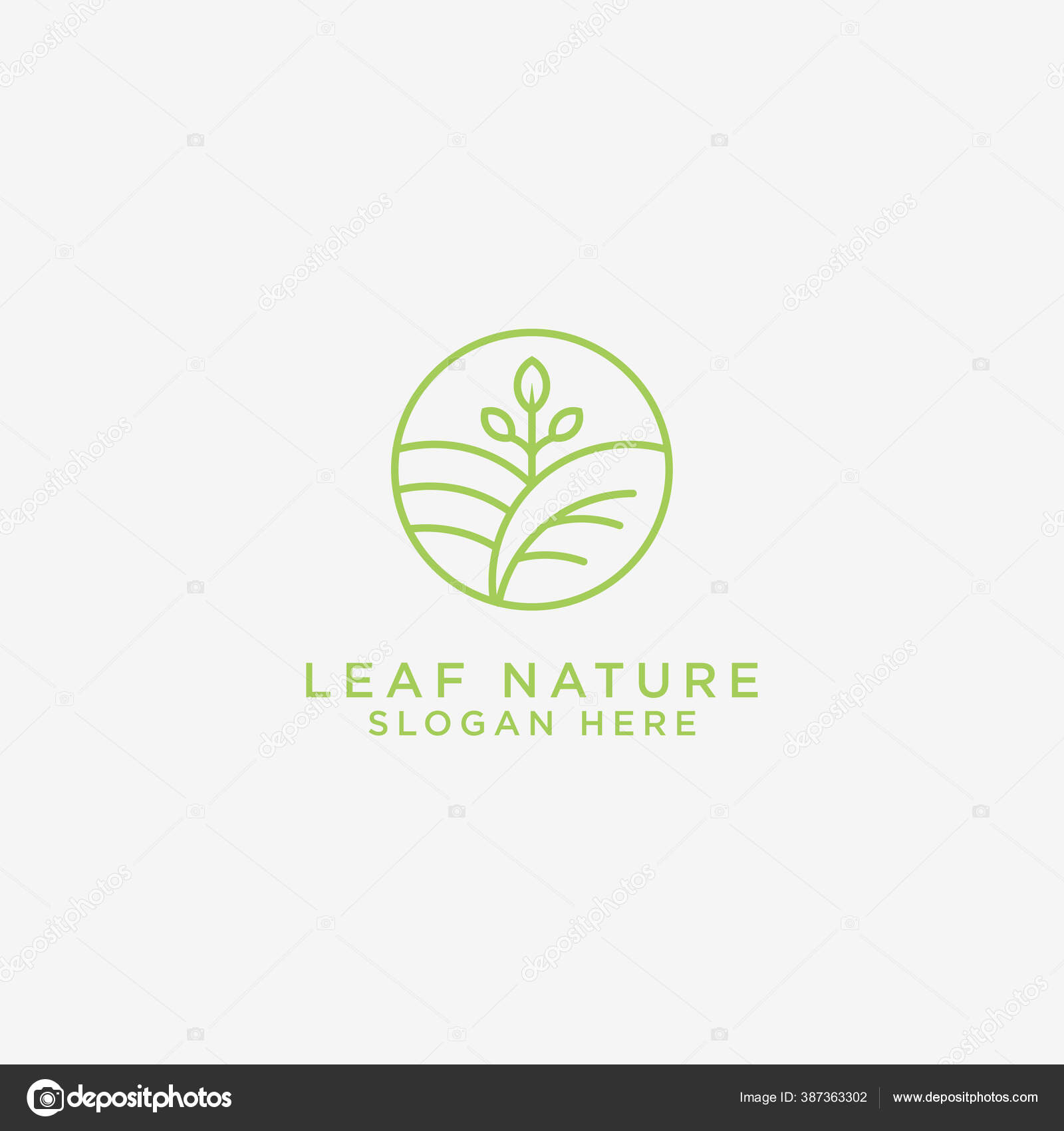 Leaf Logo Three Leaves Simple Style Vector Abstract Design Natural ...