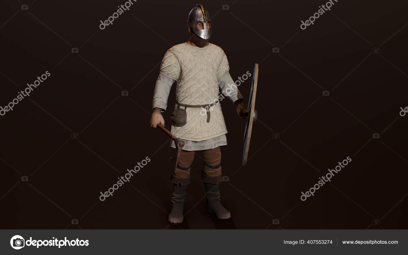 Viking Warrior Render Model — Stock Photo © Slayver #407553274