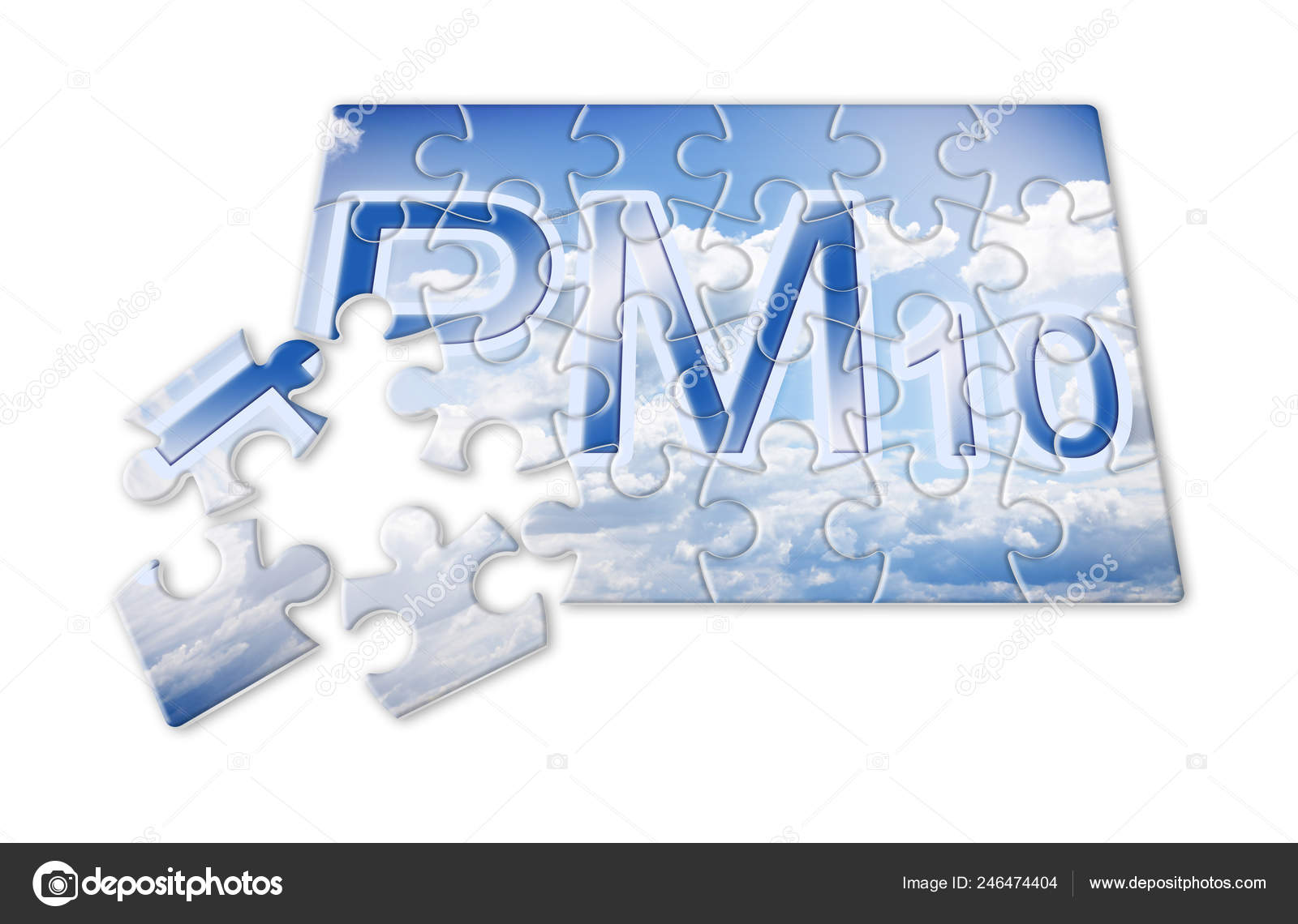 Reduction Particulate Matter Pm10 Air Concept Image Puzzle Shape Stock ...