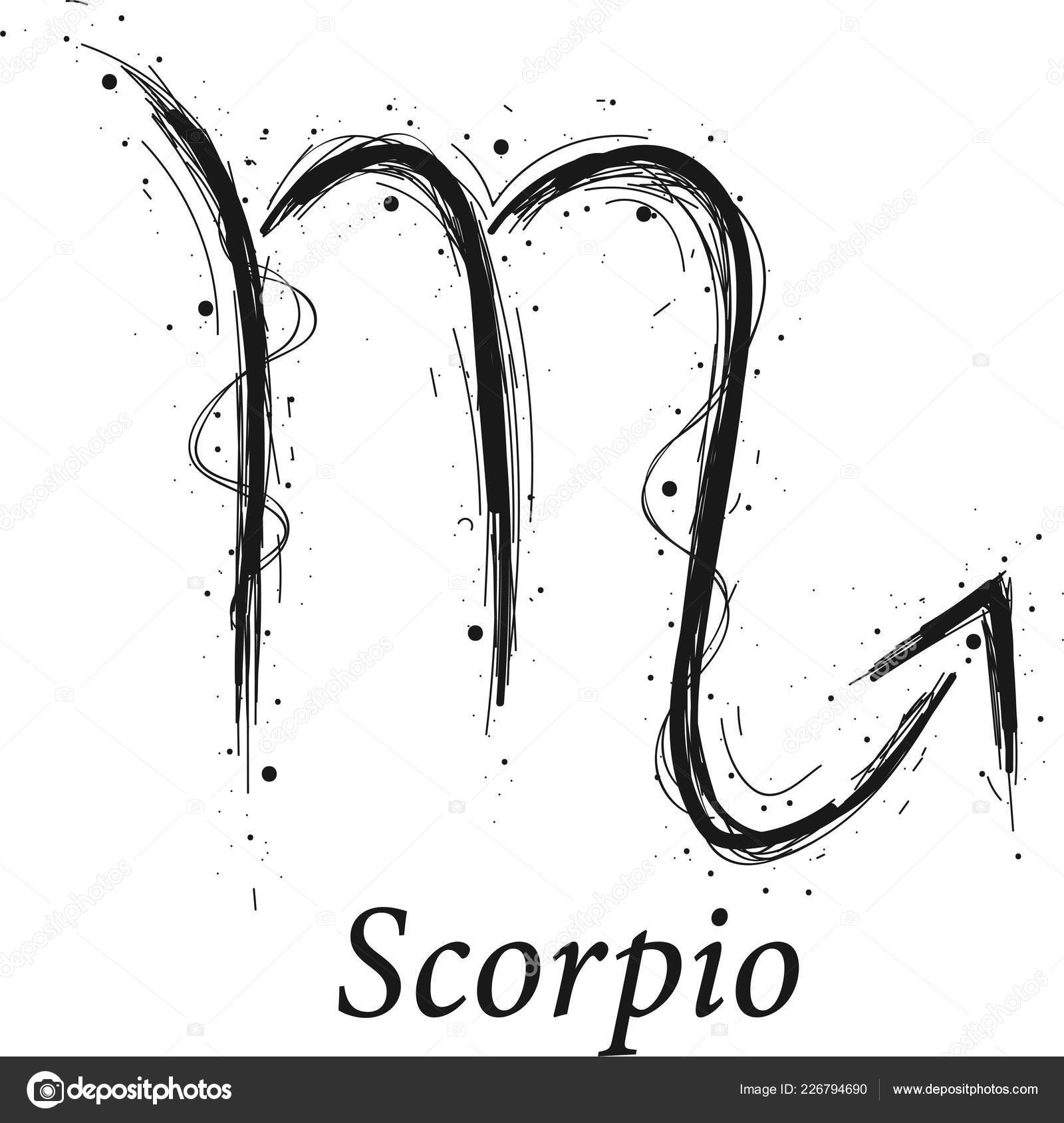 Scorpio astrology sign, hand drawn horoscope — Stock Vector © DimaOris ...