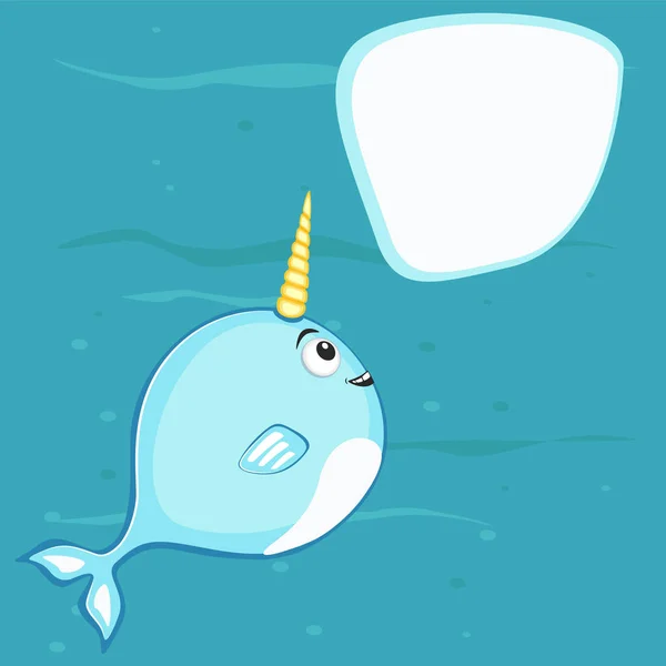 Angry narwhal character in cartoon style drawing Stock Vector by ...