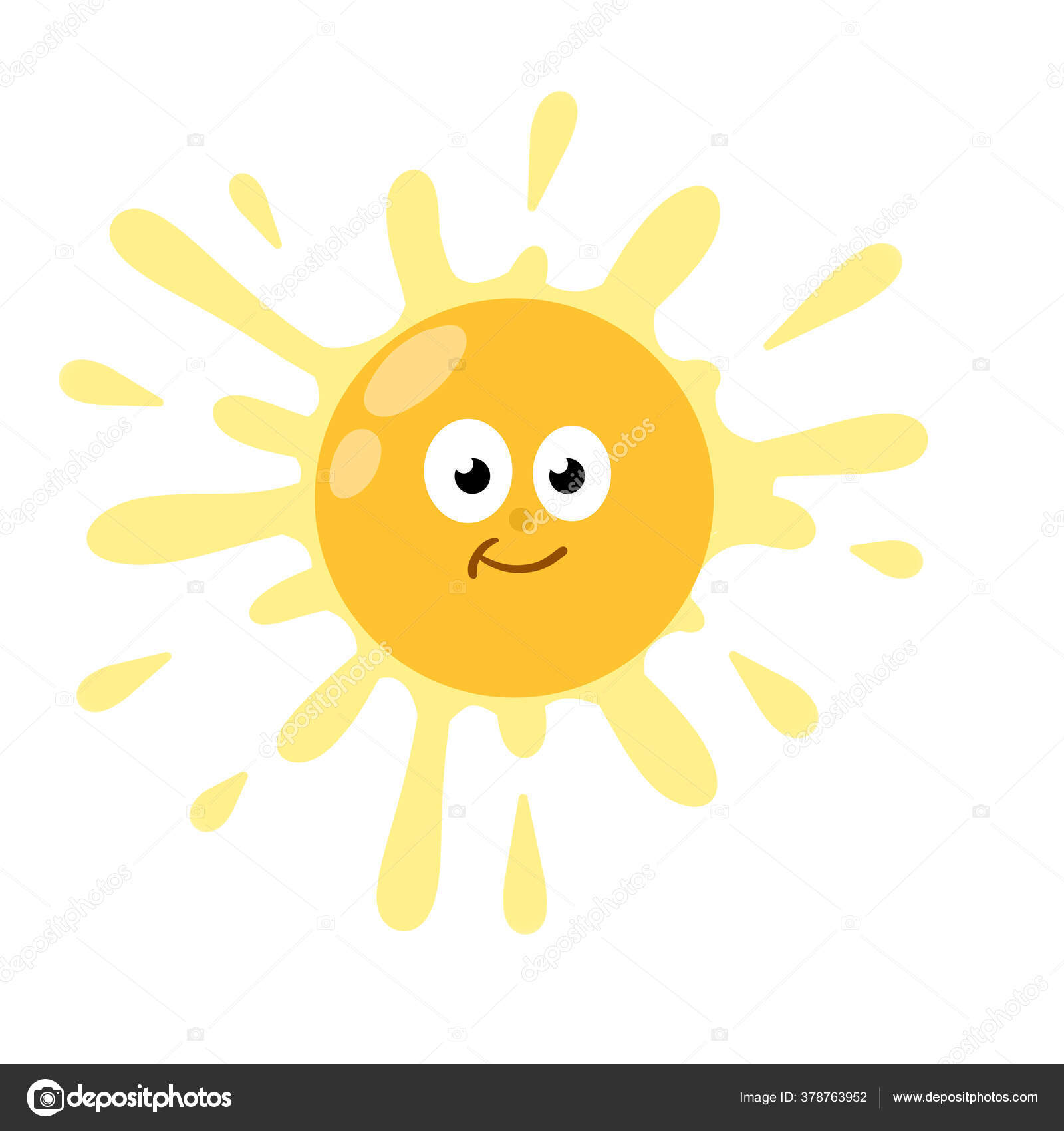 Yellow Warm Object Cartoon Illustration Children Drawing Heat Hot Funny ...