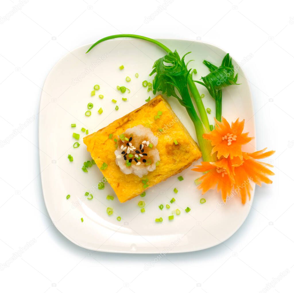 Dashimaki Tamago Japanese Sweet Egg ontop Desayuno de r bano rallado o ...