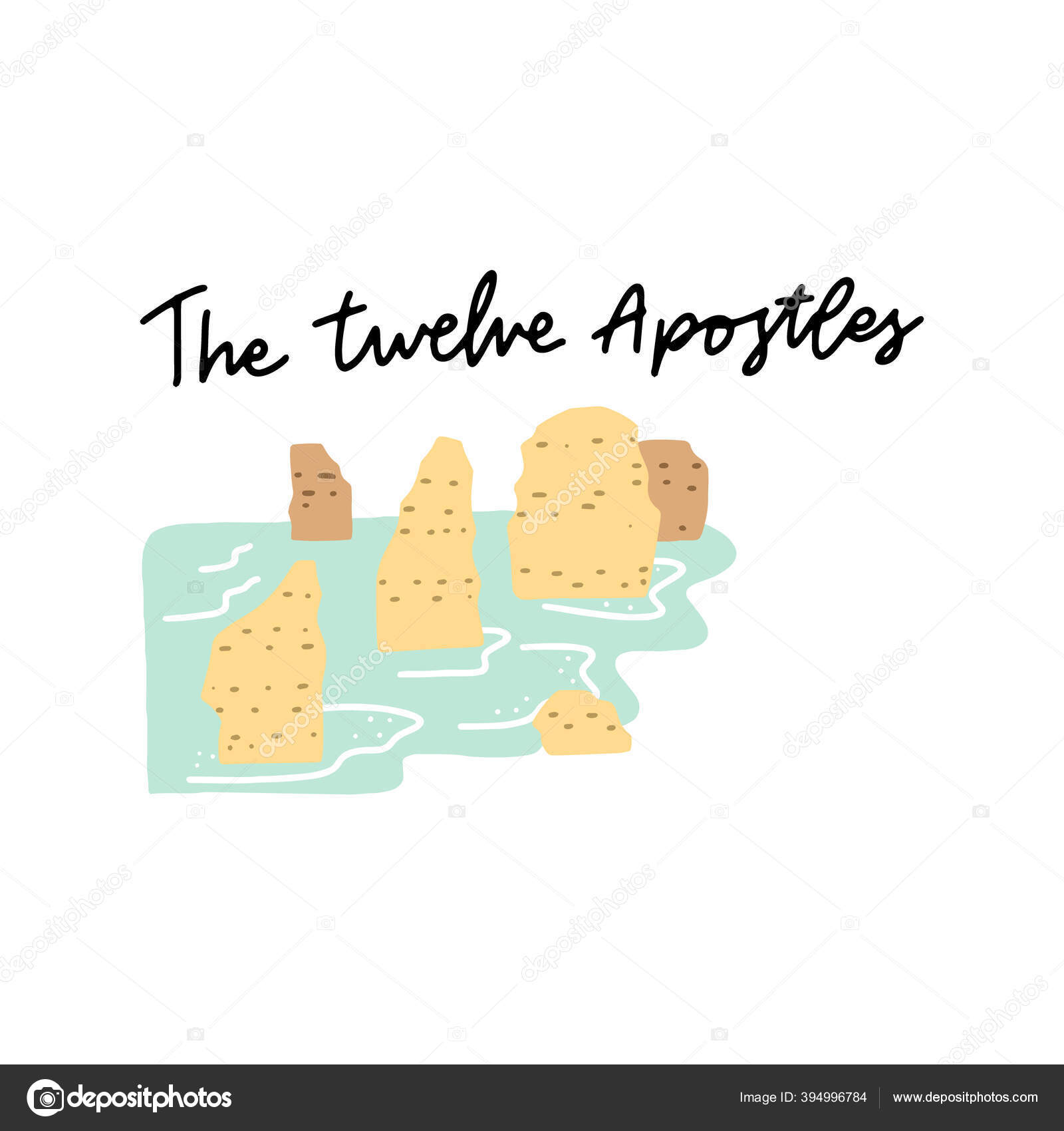 Australian Landmark Twelve Apostles Vector Illustration Vector Isolated ...