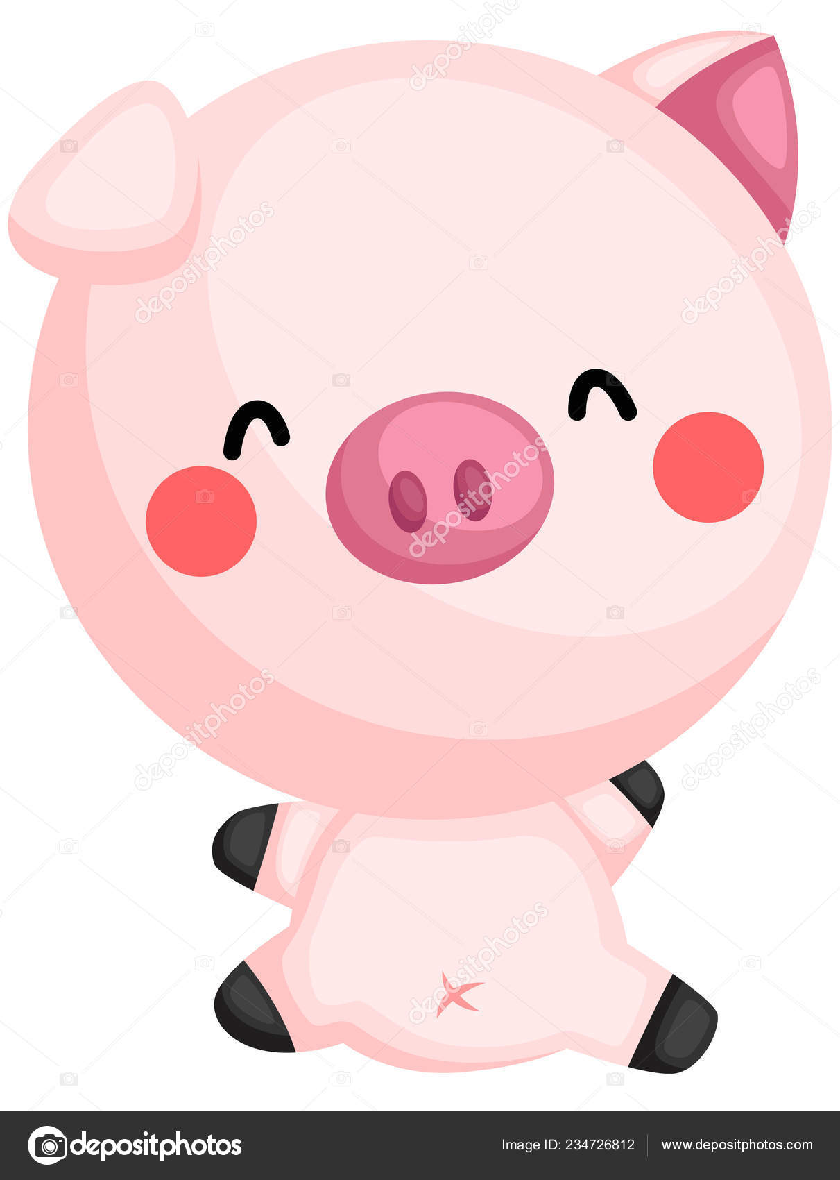 Vector Lindo Adorable Lechón Vector de stock por ©comodo777 234726812