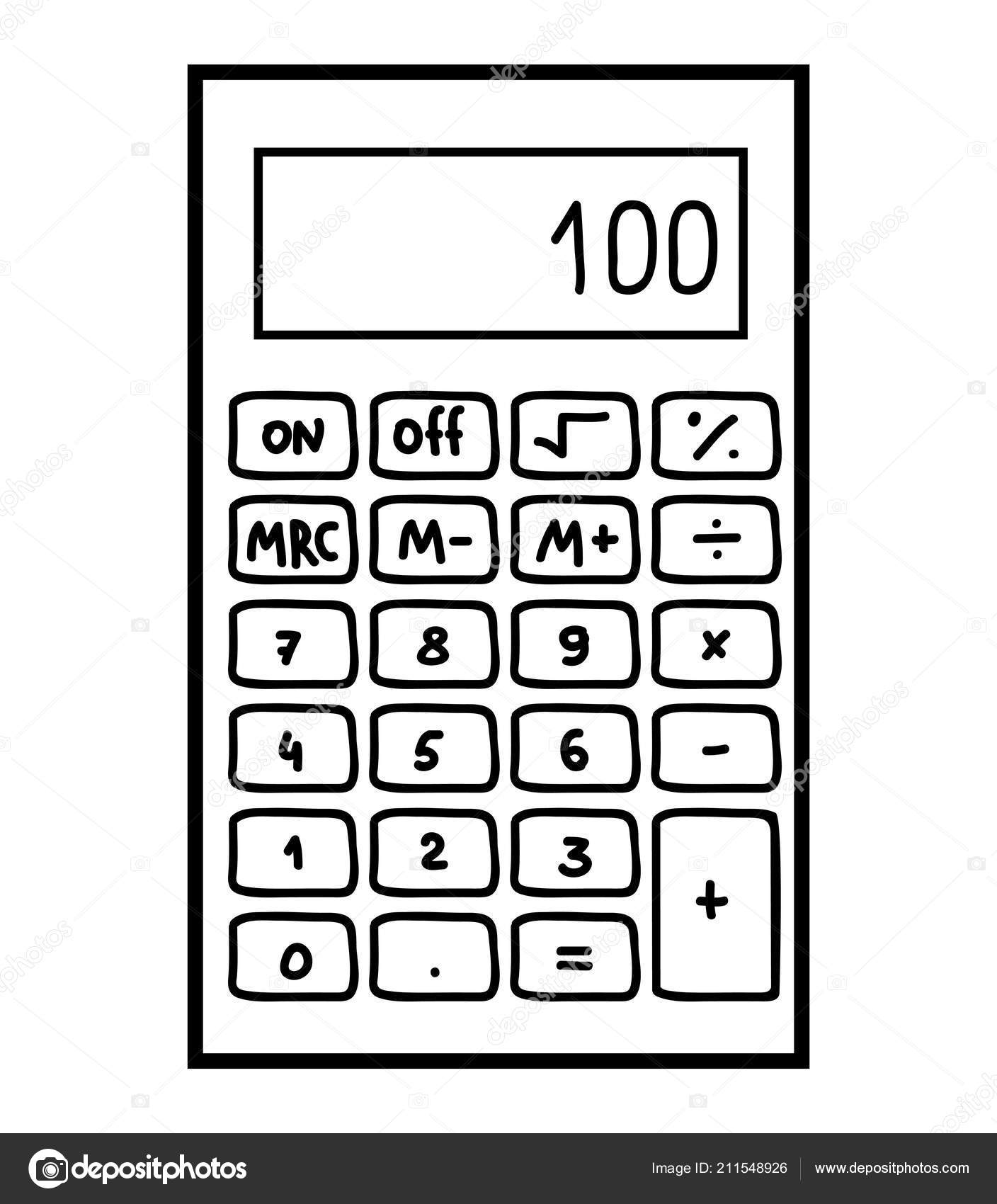 Calculator 5 Free Printable School Supplies Coloring Pages Sketch ...