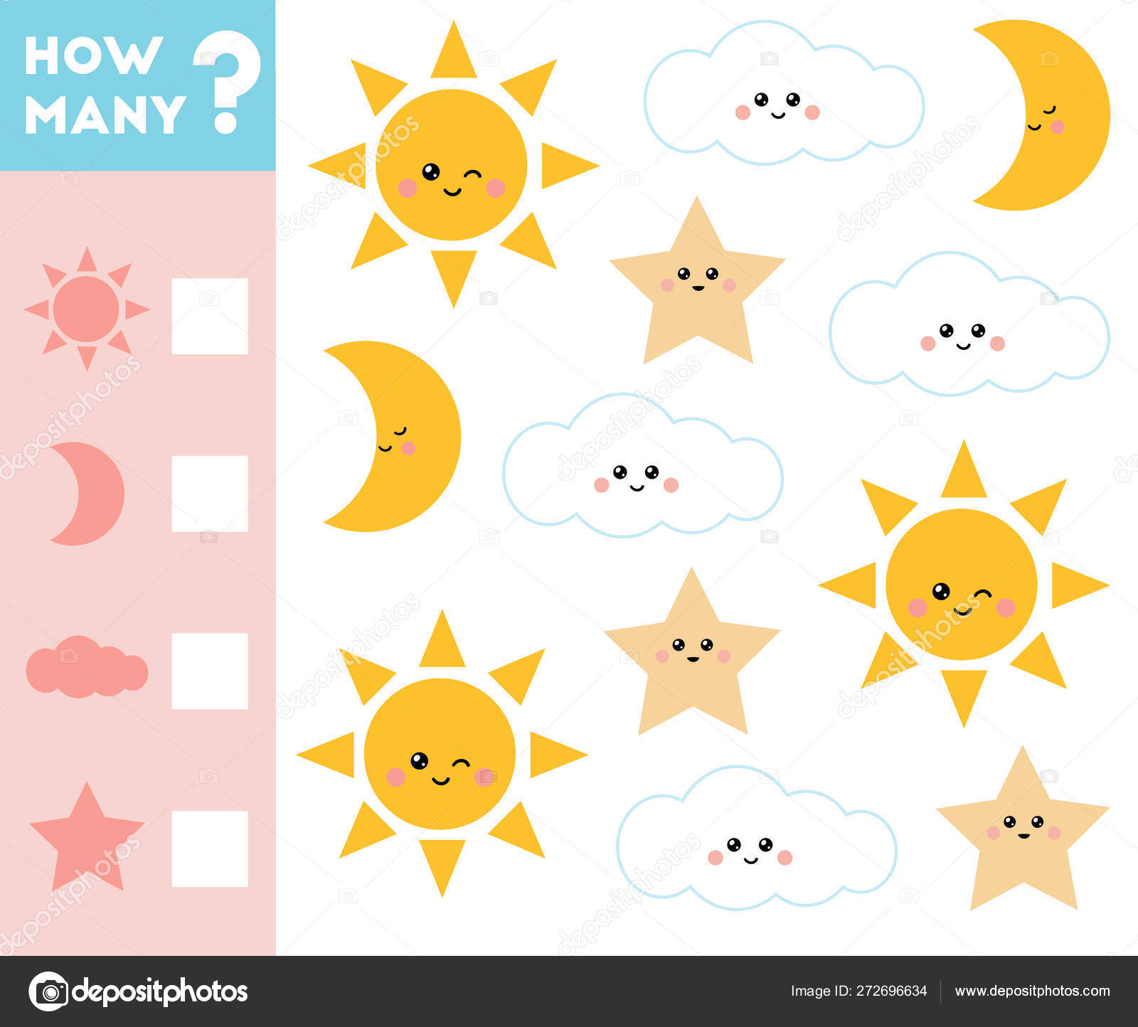 Counting Game for Children. Educational a mathematical game. Count how ...