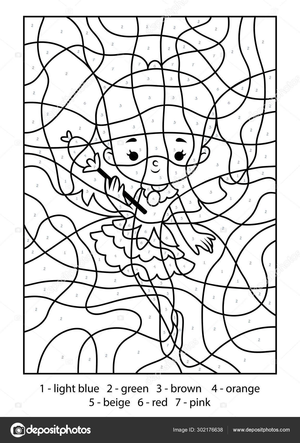 Color by number, education game, Fairy Stock Vector by ©ksenya_savva ...