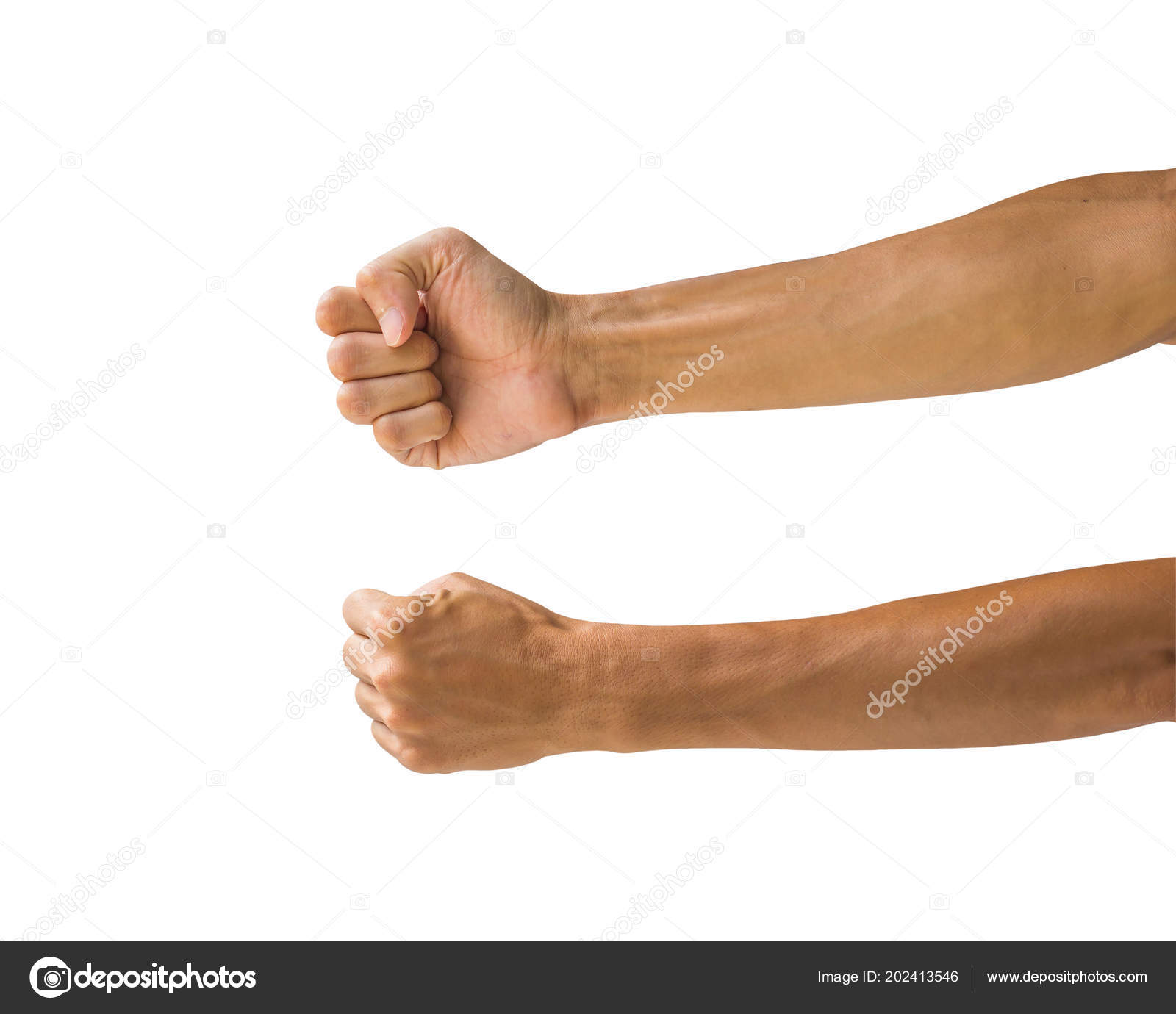 Clipping Path Hand Gestures Isolated White Background Hand Making Fist ...