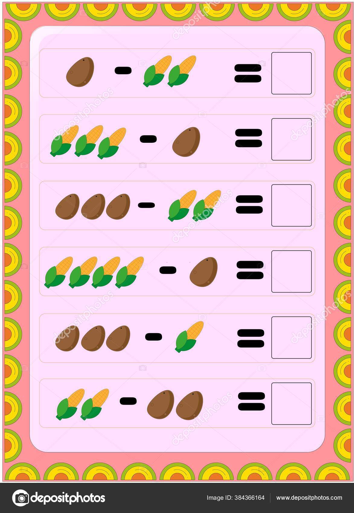 Preschool Toddler Math Potato Corn Design Stock Vector by ©kusenalwi ...