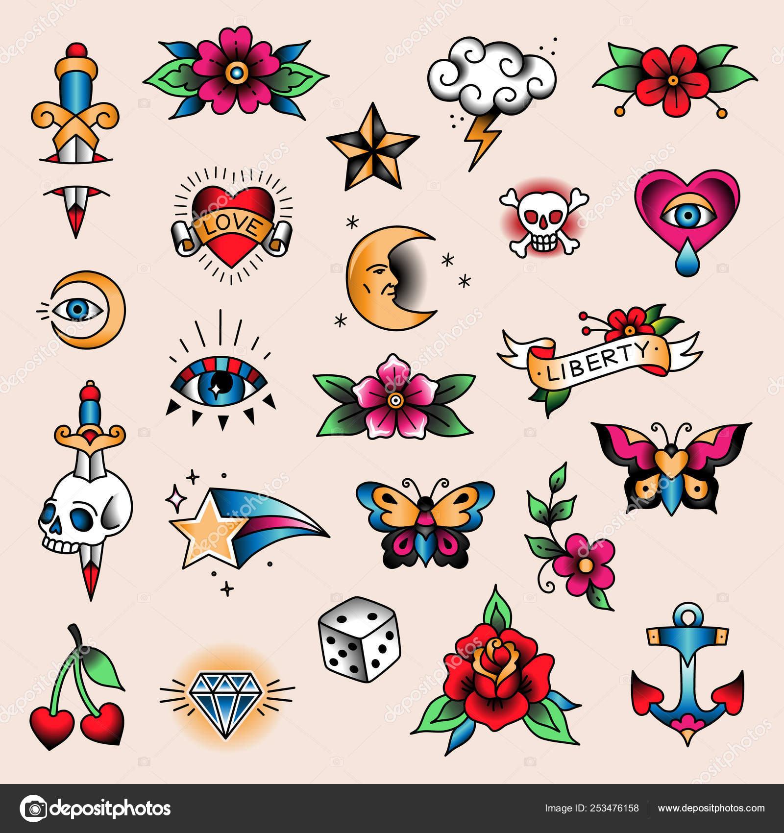 Color Tattoo Flash Sheets