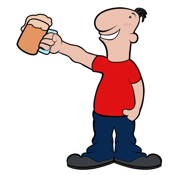 Personagem de desenhos animados feliz beber cerveja Vetor de ©LAUDiseno ...