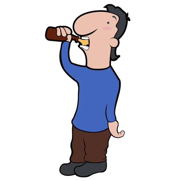 Happy cartoon character drinking beer Stock Vector Image by ©LAUDiseno ...