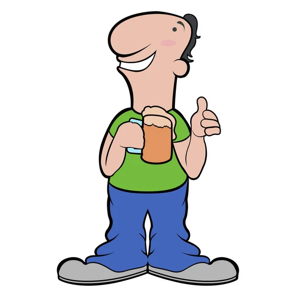 Personagem de desenhos animados feliz beber cerveja Vetor de ©LAUDiseno ...