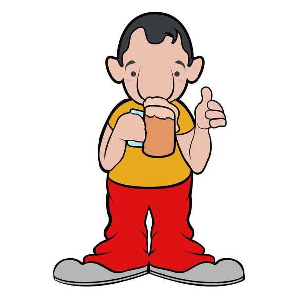 Personagem de desenhos animados feliz beber cerveja Vetor de ©LAUDiseno ...