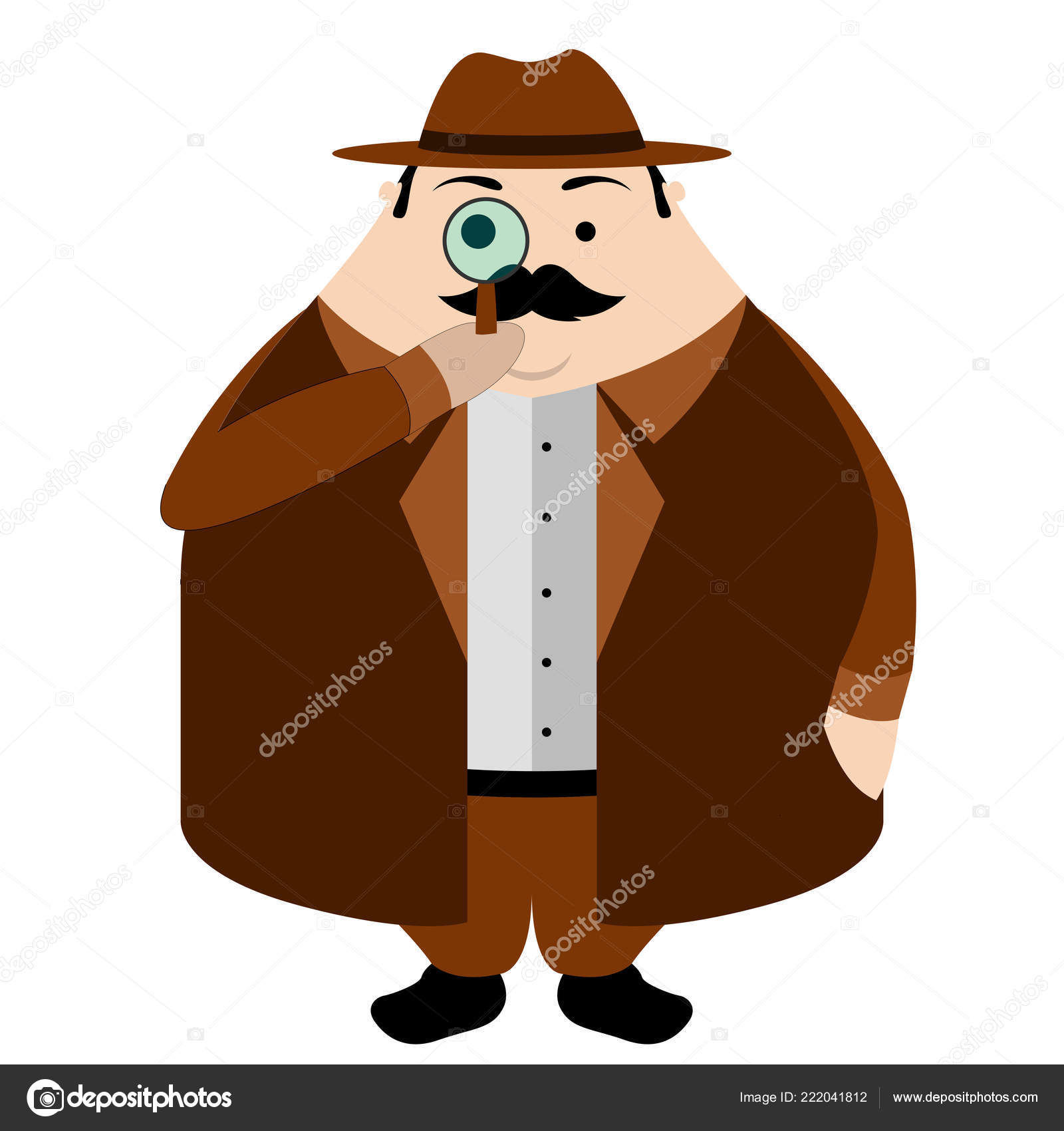 Isolated cute detective cartoon character Stock Vector Image by ...