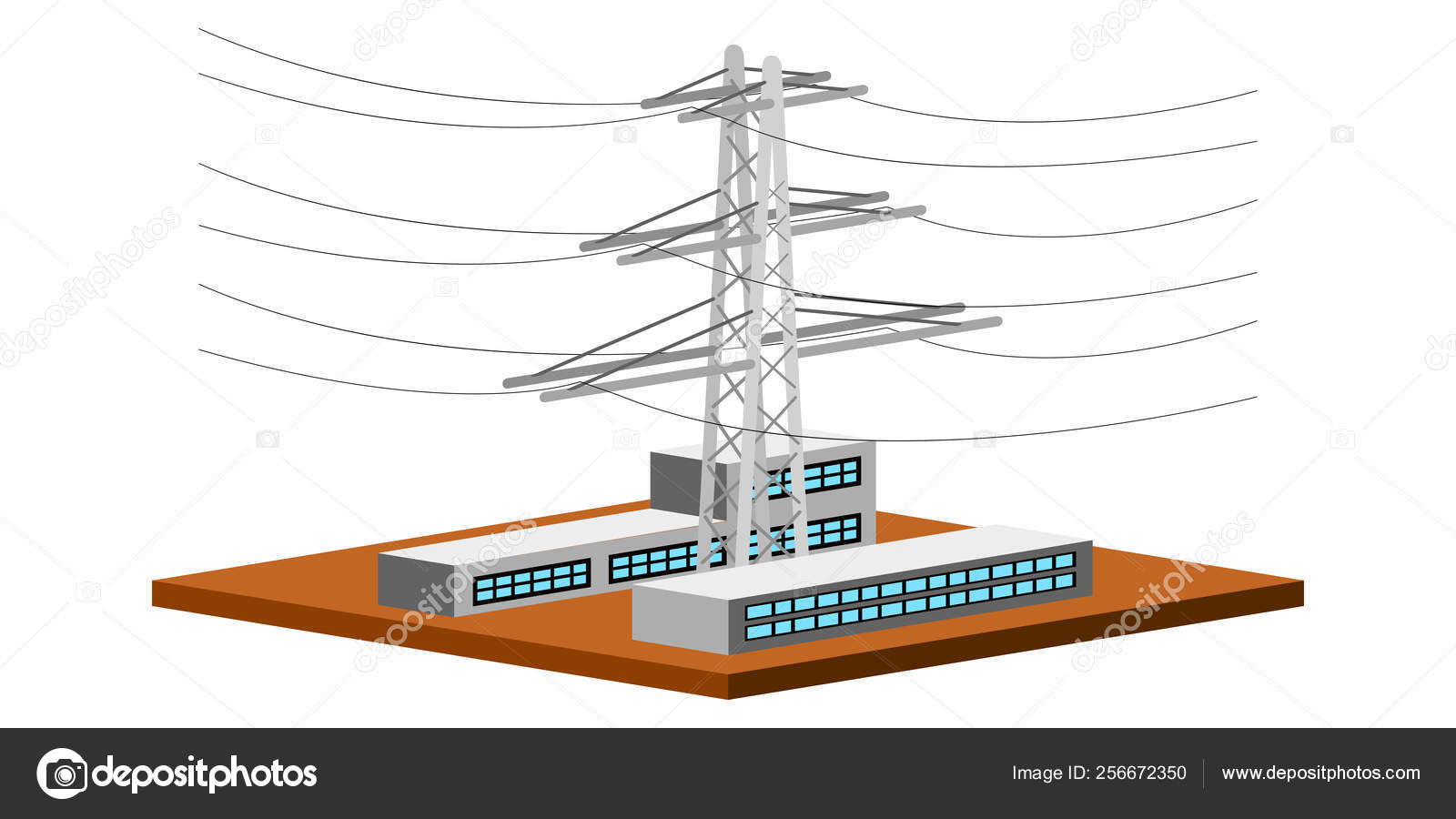 Isolated electric energy plant Stock Vector by ©LAUDiseno 256672350