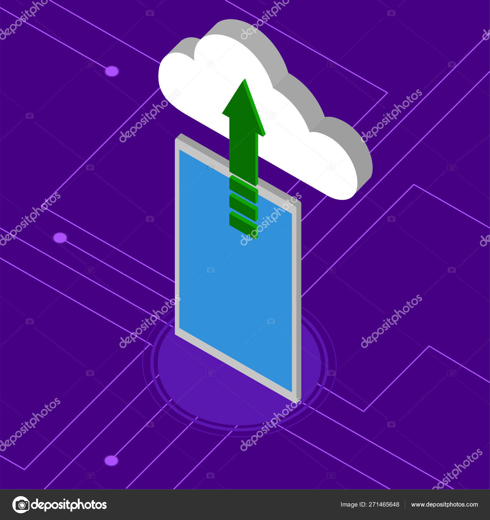 Tablet uploading to a 3d cloud computing icon Stock Vector Image by ©LAUDiseno #271465648