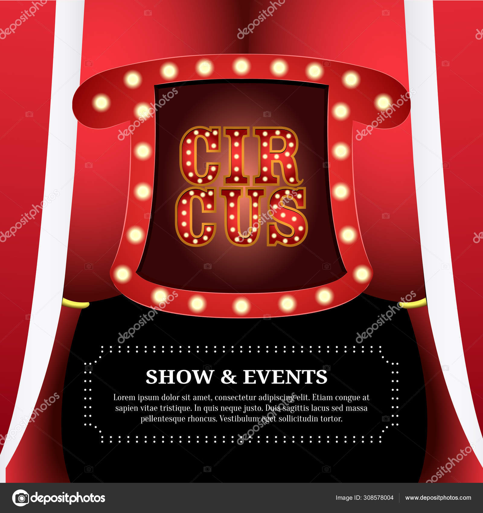 Circus light poster Stock Vector Image by ©LAUDiseno #308578004