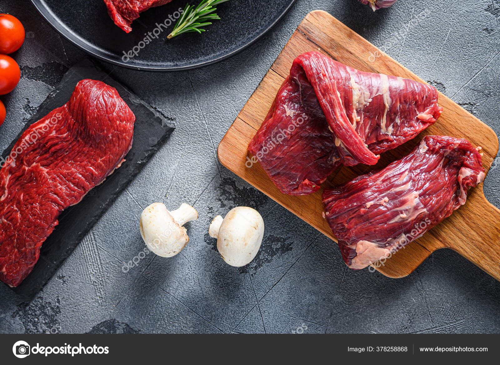 Organic Machete Flank Bavette Steak Chopping Board Marbled Beef Other ...