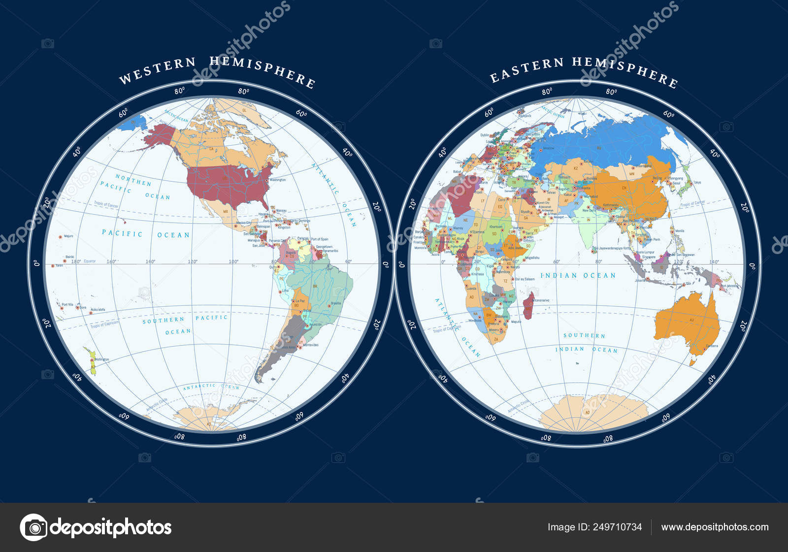Map of hemispheres on dark background Stock Vector Image by ©NatalyKa7 ...