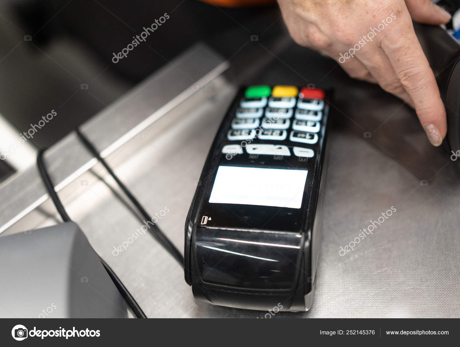 Pos terminal in the shop. Ready for work Stock Photo by ©simbiothy ...